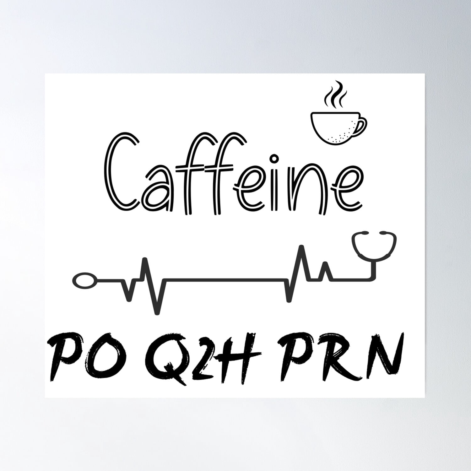 DOPAPRINT Caffeine Po Q2H Prn Nursing Medicine Coffee ,Nurse Poster ...