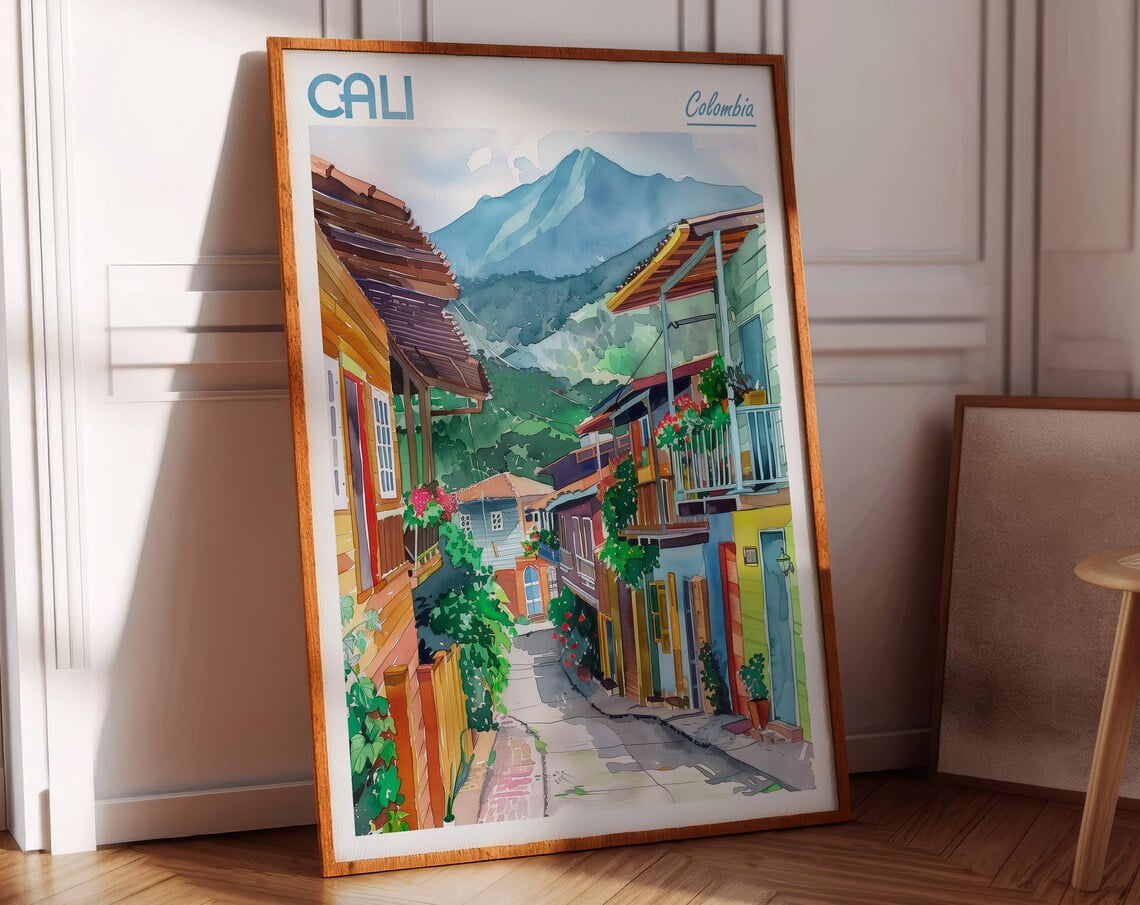 DOPAPRINT Cali Watercolor Poster - World Cities Wall Art - South ...