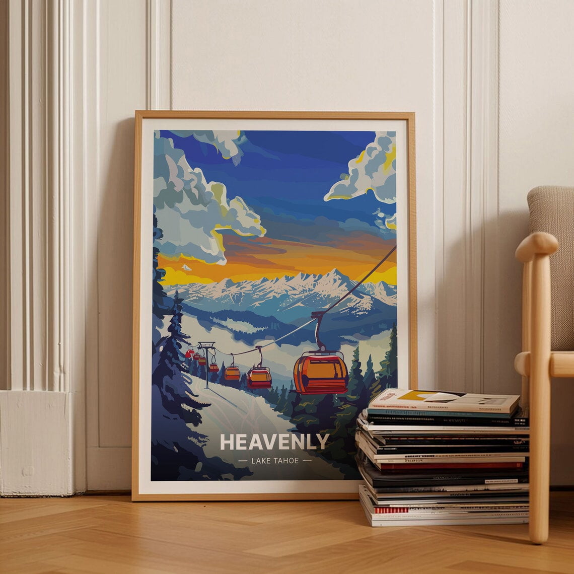DOPAPRINT California Ski Destinations Poster, Lake Tahoe & Heavenly ...