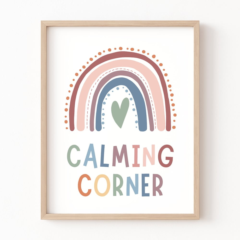 DOPAPRINT Calming Corner Sign, Boho Classroom Decor, Playroom Wall ...