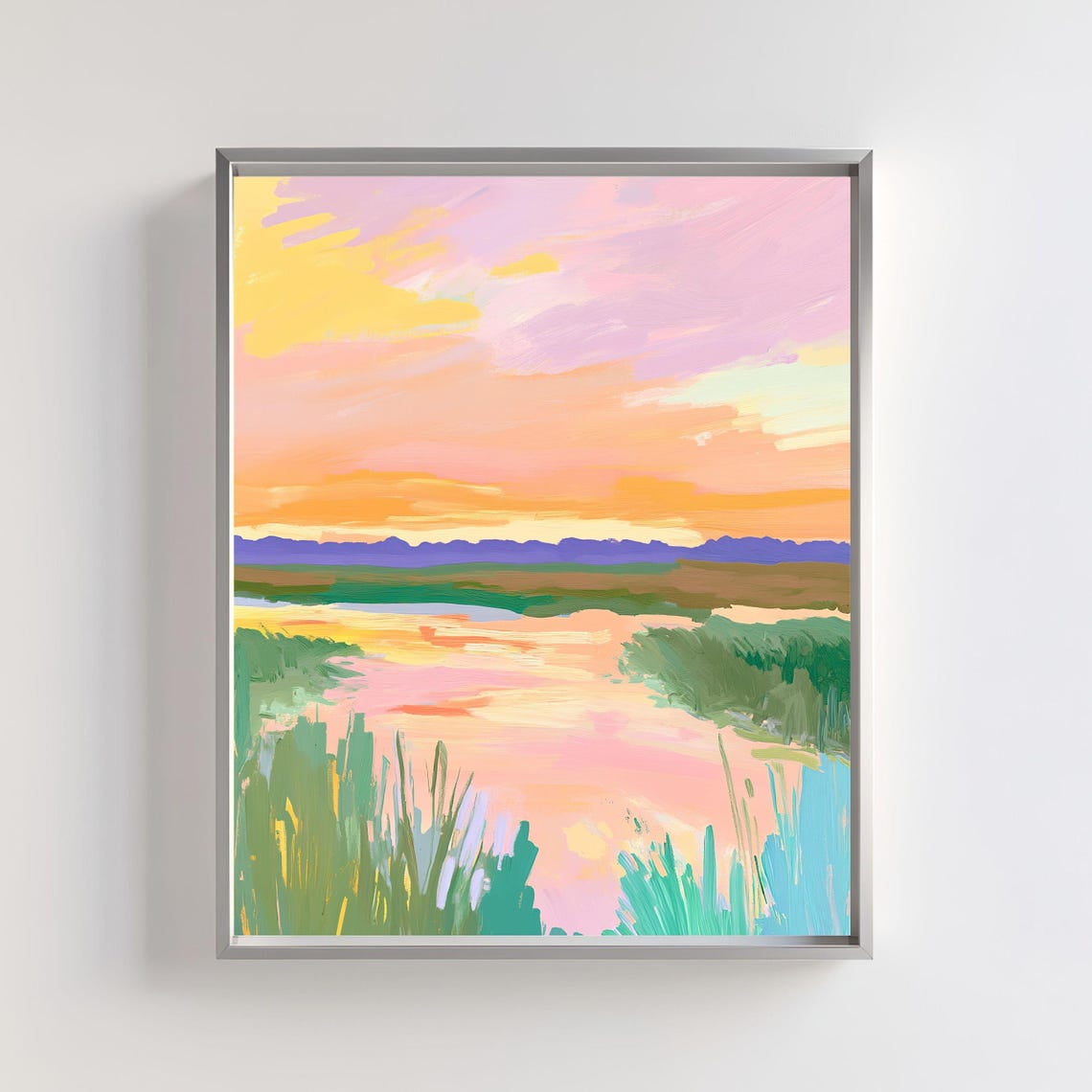 DOPAPRINT Calming Decorative Artful Sunset Art, Marsh Sunset Gifted ...
