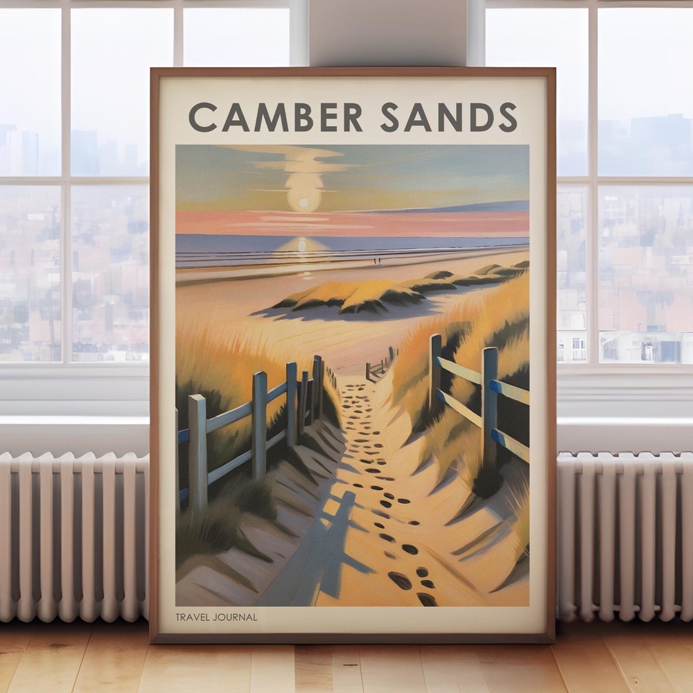 DOPAPRINT Camber Sands travel print, Camber Sands poster, seaside ...