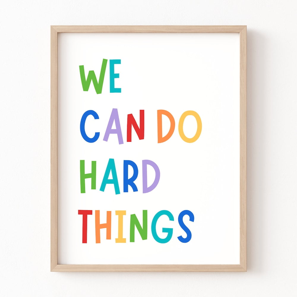 DOPAPRINT We Can Do Hard Things, Positive Affirmation, Kids Wall Art ...