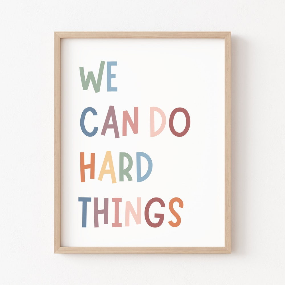 DOPAPRINT We Can Do Hard Things, Positive Affirmation, Kids Wall Art ...