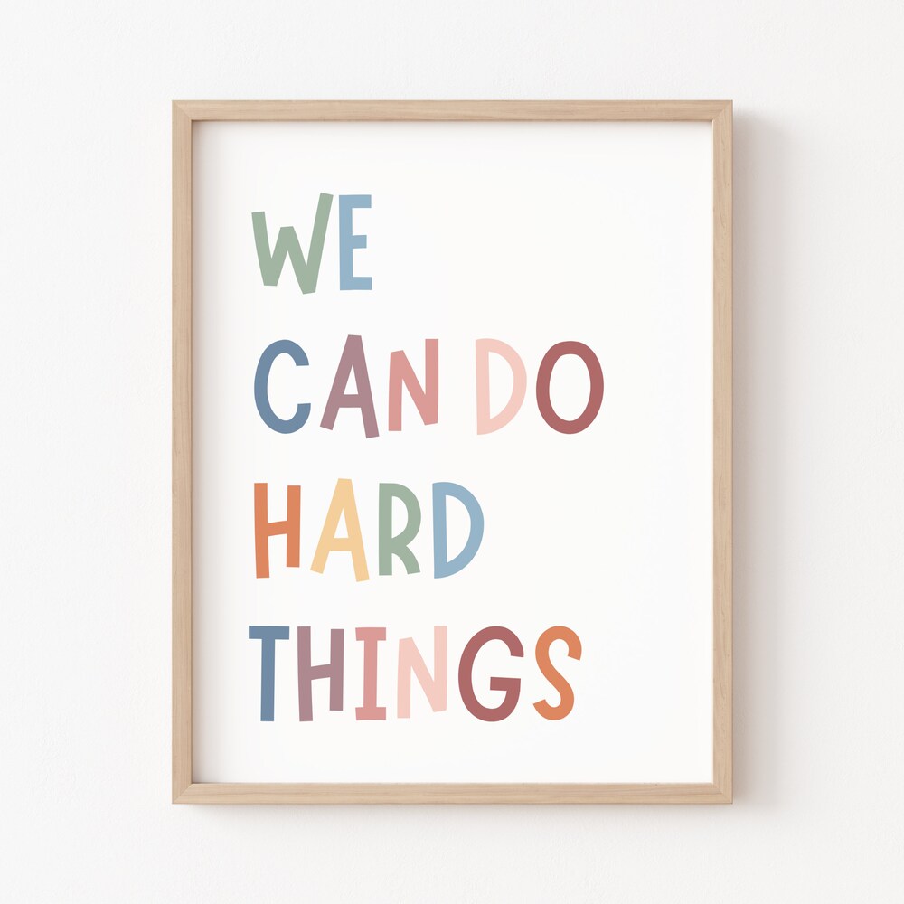 DOPAPRINT We Can Do Hard Things Poster Positive Affirmation Boho ...