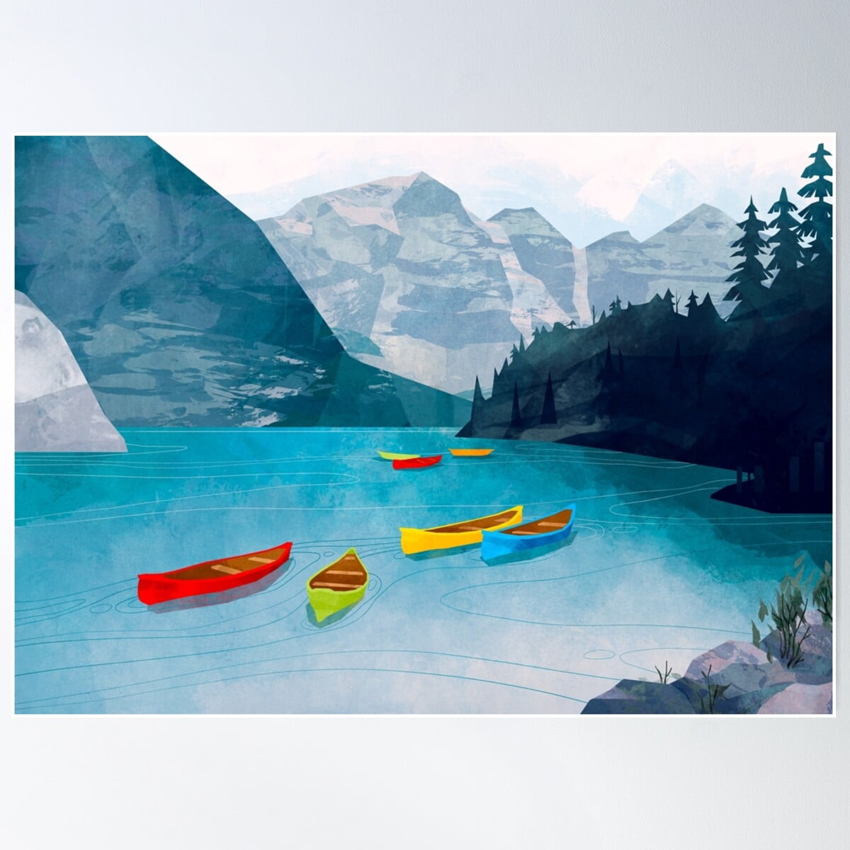 DOPAPRINT Canadian Canoes Poster NO FRAMED POSTER, Wall Art Home Decor ...