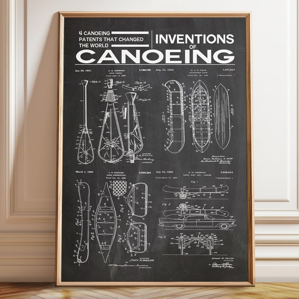 DOPAPRINT Canoe Patent Poster: Paddle Into Style With Inventions Of ...