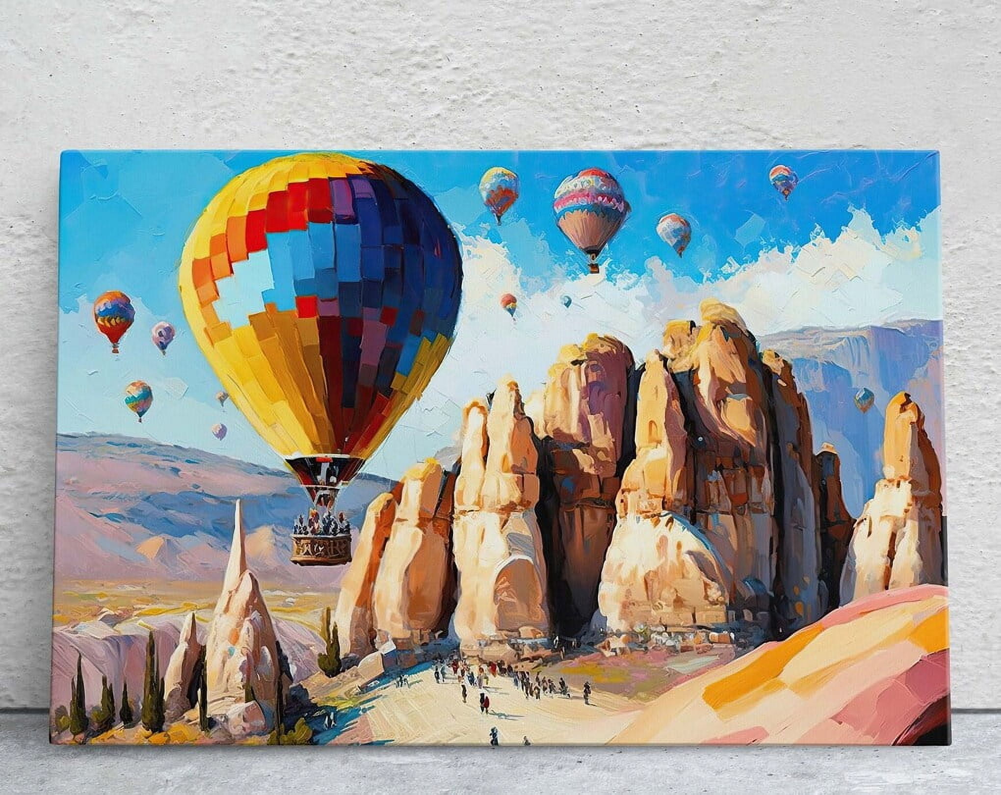 DOPAPRINT Cappadocia Turkey, Hot Air Balloons, Art Large Print,Painting ...
