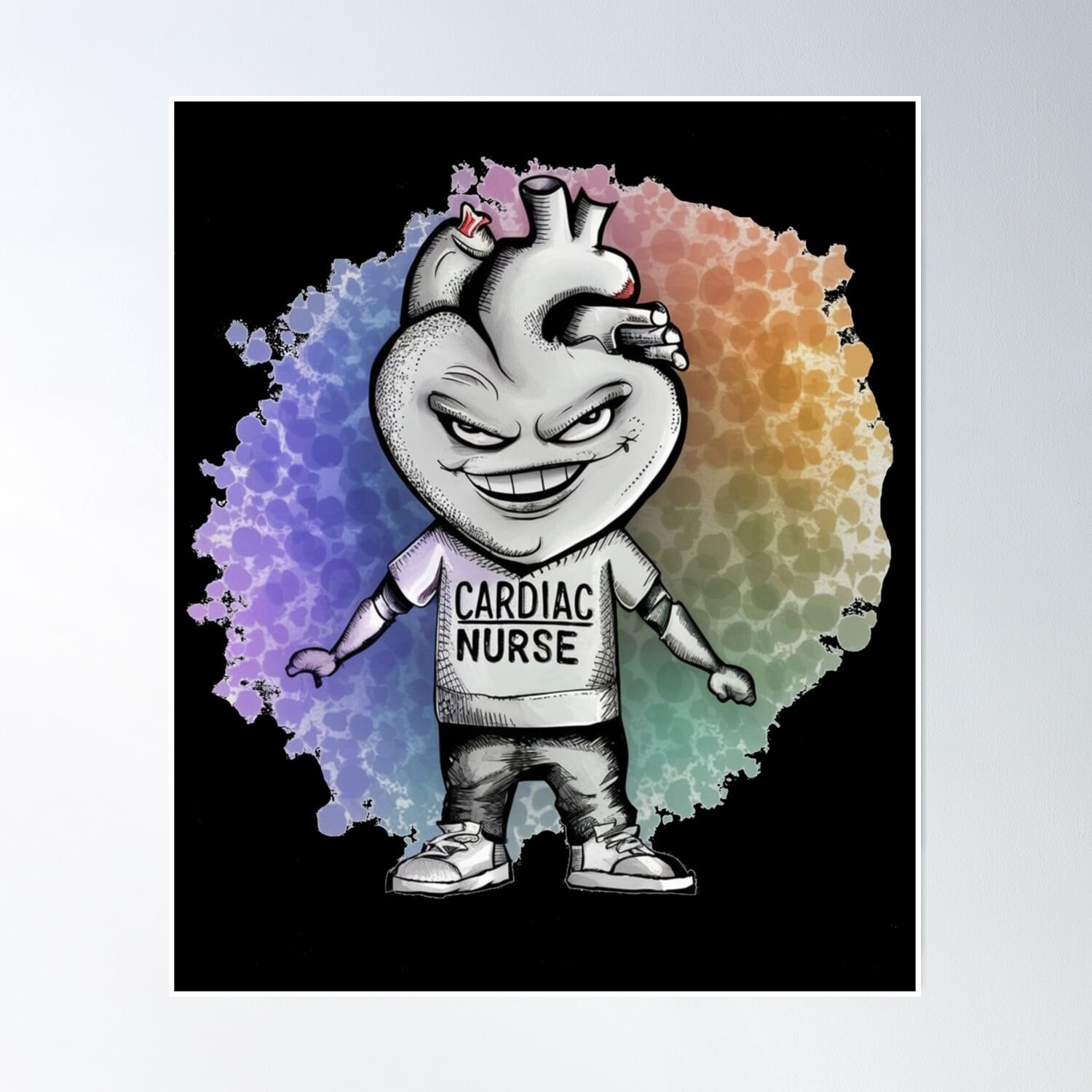 DOPAPRINT Cardiac Nurse Funny Heart Poster Wall Art, Modern Wall Decor ...