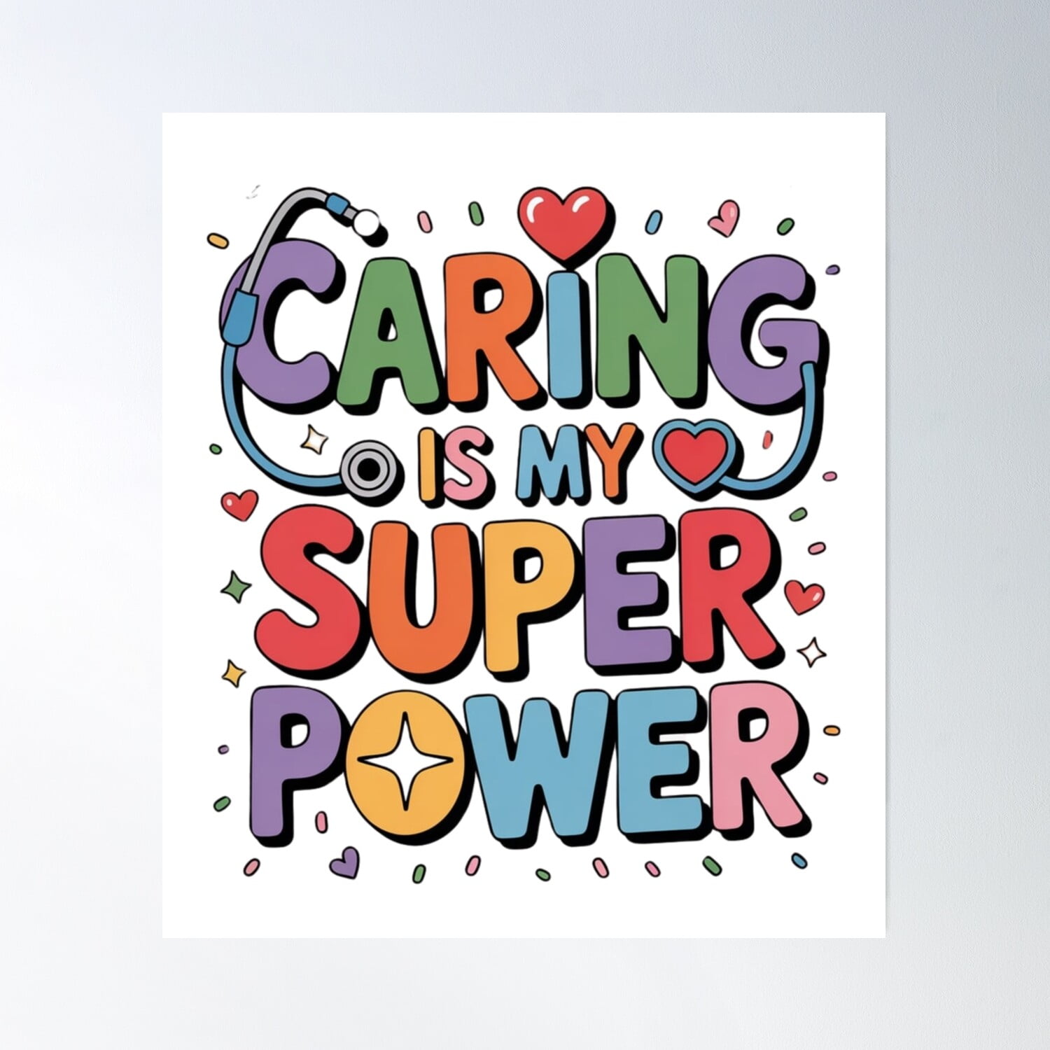DOPAPRINT Caring Is My Superpower Cute Pediatric Nurse Quote Poster ...