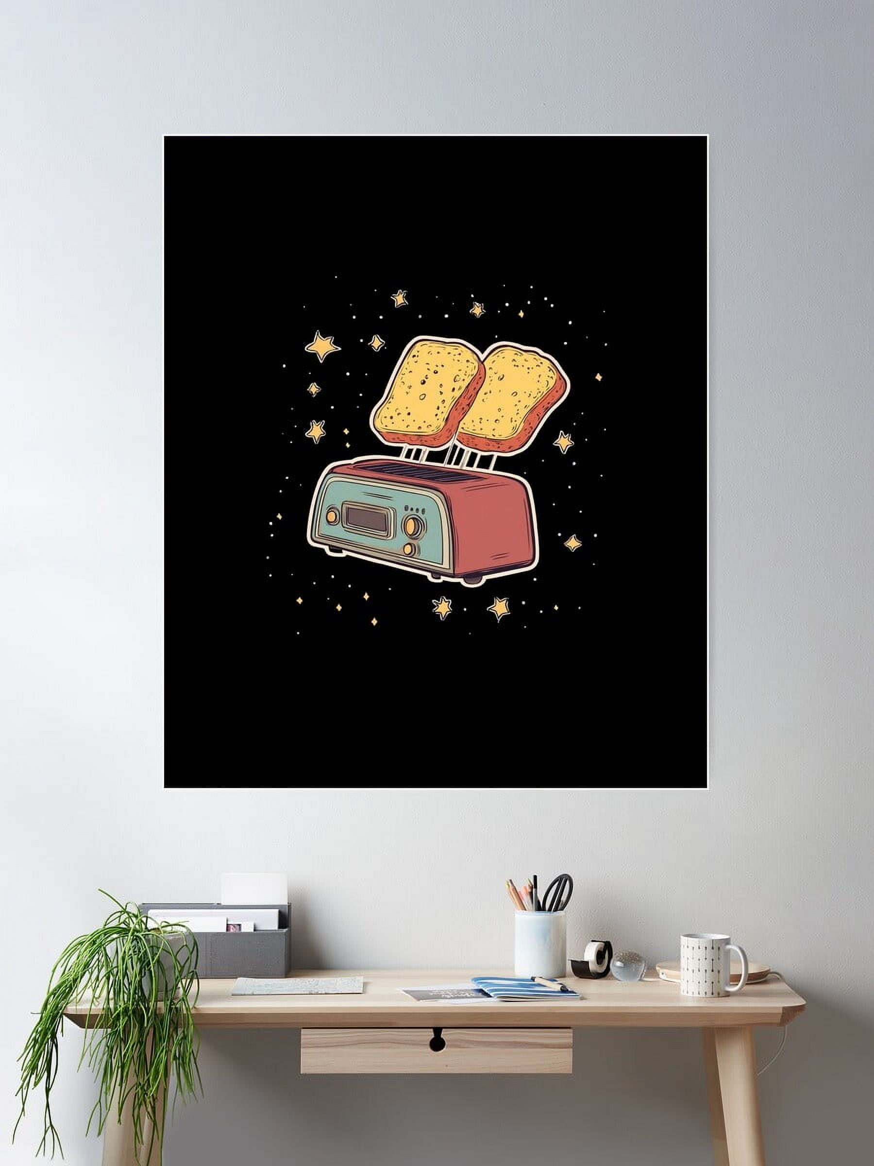 DOPAPRINT Cartoon Flying Toaster Illustration Poster Wall Art, Modern ...