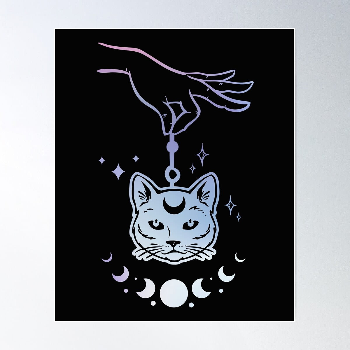 DOPAPRINT Celestial Cat, Hologram Cat, Cat Lover, Spiritual Cat, Lunar ...
