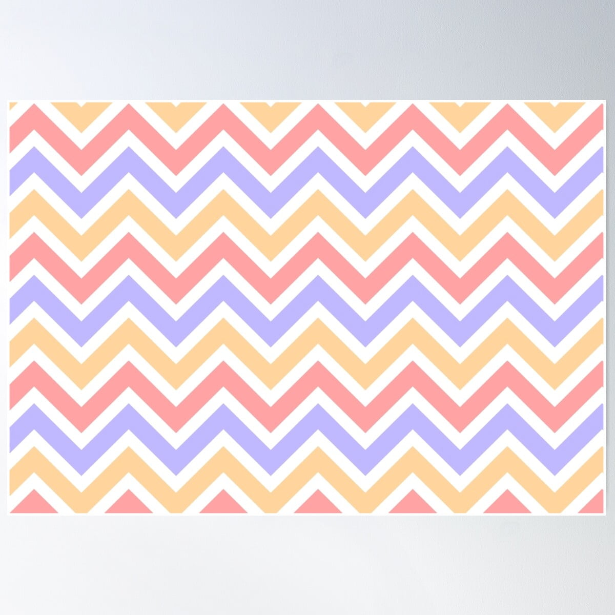 DOPAPRINT Chevron Pattern. Pastel Red Orange Purple Color Poster Wall ...