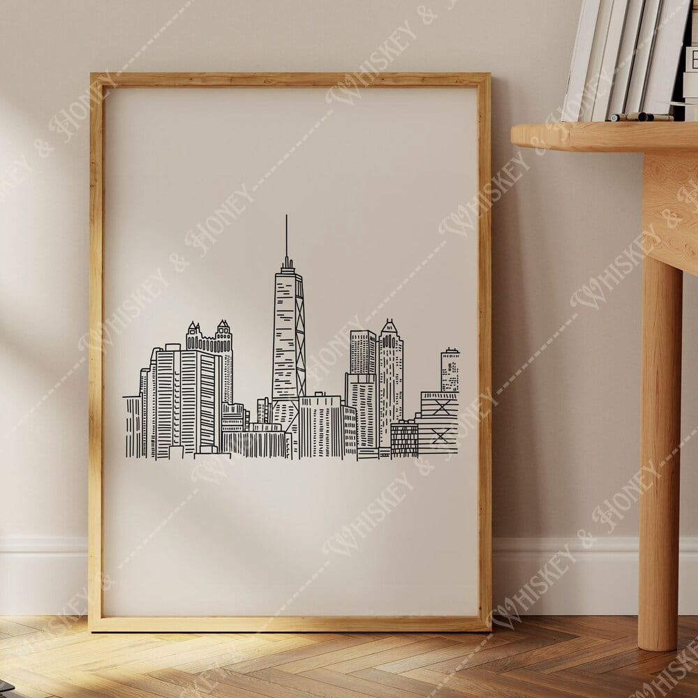 DOPAPRINT Chicago Skyline Art Print Chicago Art Chicago Poster The ...