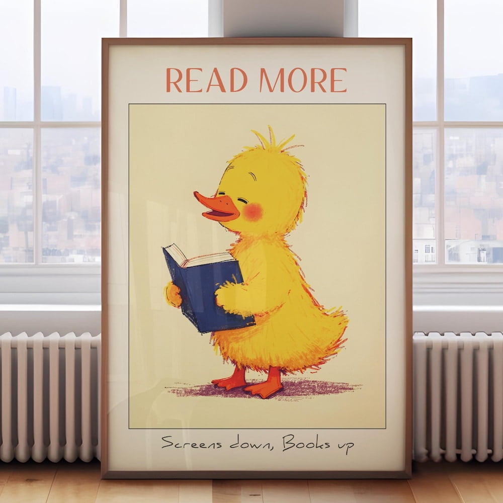 DOPAPRINT Children's reading print, kids reading decor, kids book print ...