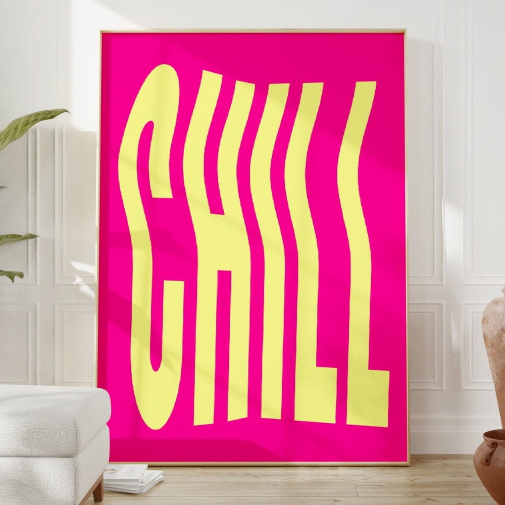 DOPAPRINT Chill Print, Trendy Retro Quote Wall Art, Wavytypography ...