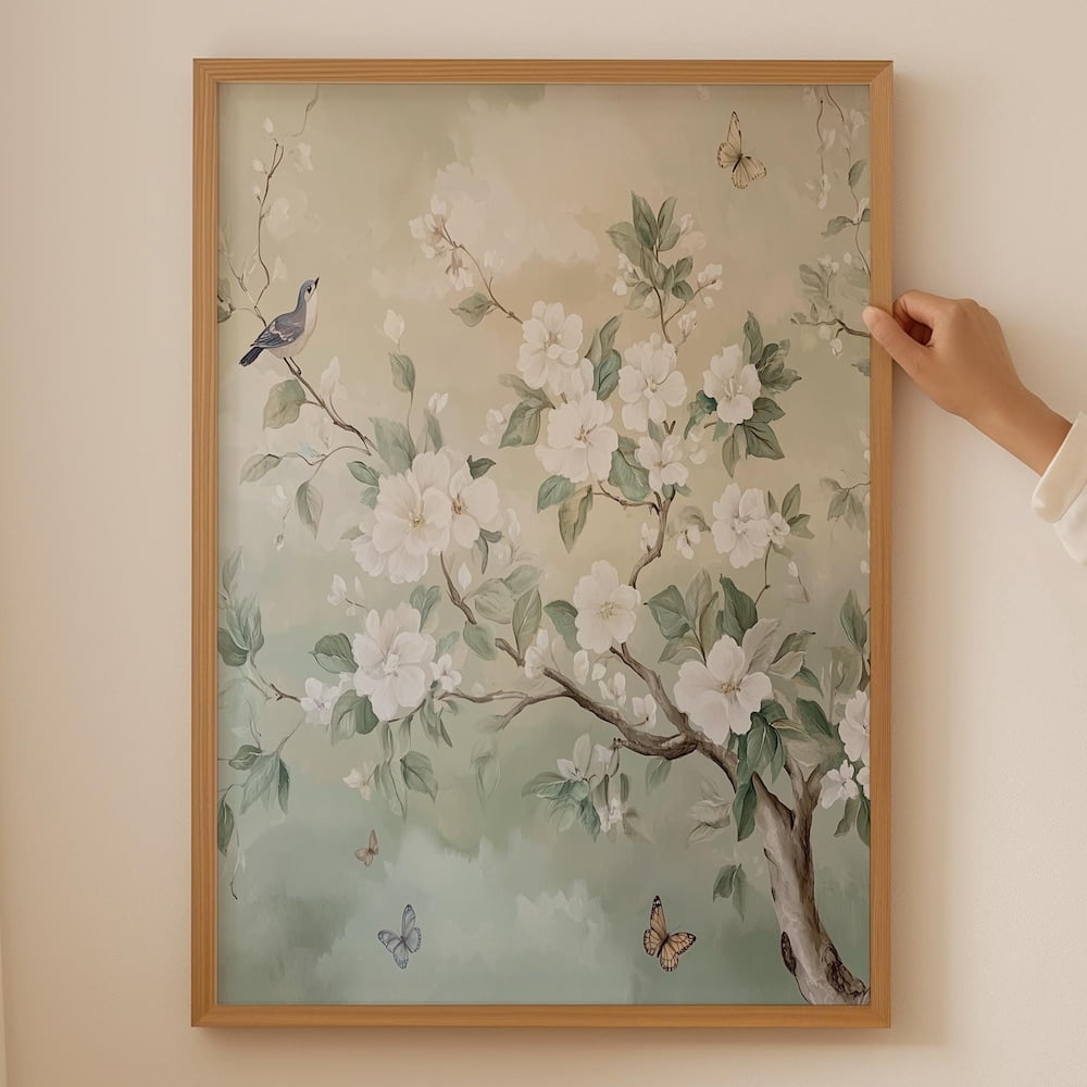 DOPAPRINT Chinoiserie Japanese Print Japandi Poster for cubicle decor, Wabi Sabi Wall Art, Room ...