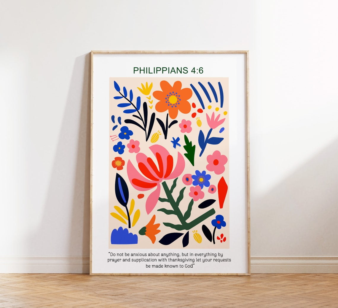 DOPAPRINT Christian Wall Art, Philippians Scripture, Religious Poster ...
