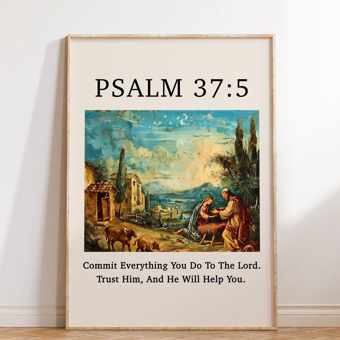 DOPAPRINT Christian Wall Print, Psalm Scripture, Bible Verse Art ...