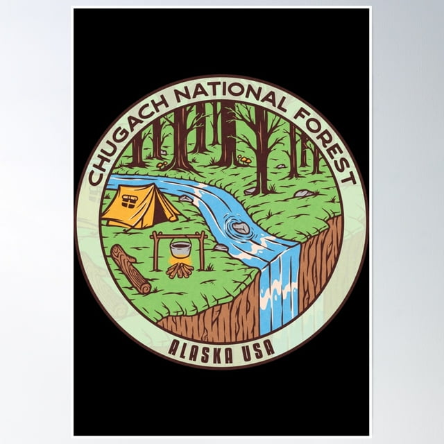 DOPAPRINT Chugach National Forest River Camp Poster Wall Art, Modern ...