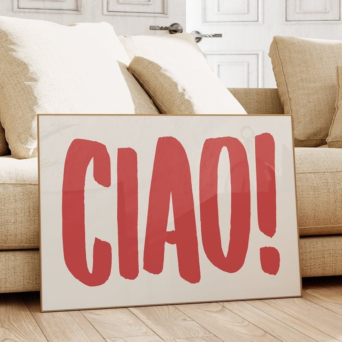 DOPAPRINT Ciao Print, Bold Typography Print, Trendy Wall Art, Italian Retro Poster, Preppy Red ...