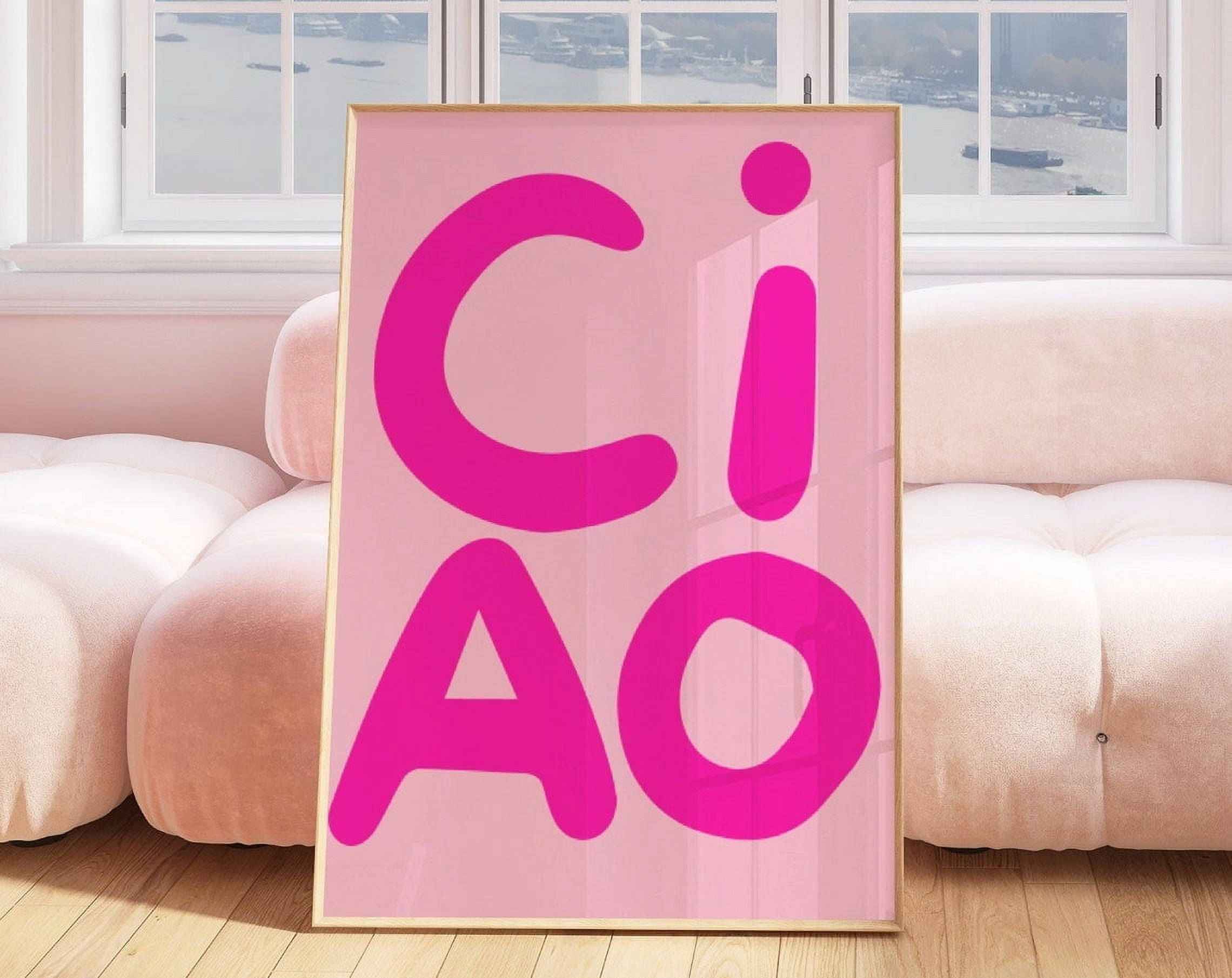 DOPAPRINT Ciao Print, Pink Wall Decor, Italian Phrase, Trendy Wall Art ...