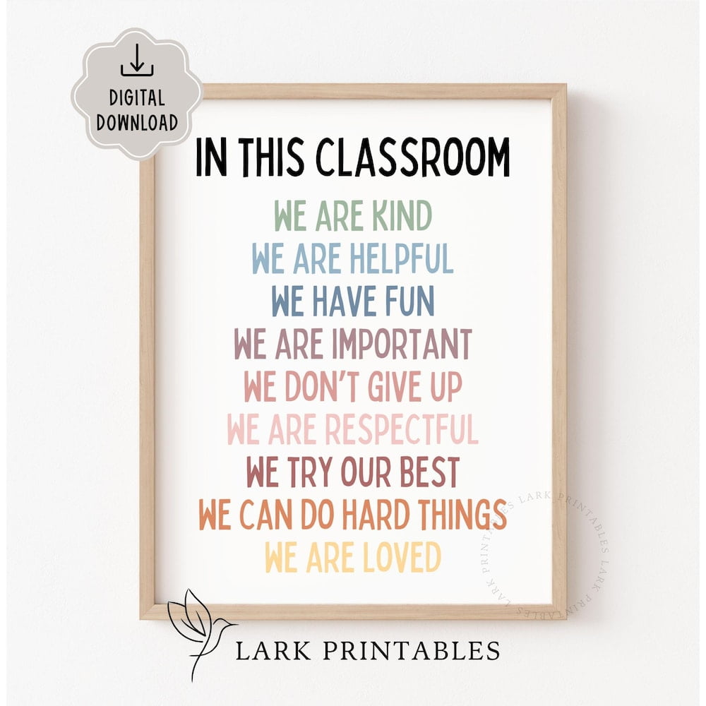 DOPAPRINT In This Classroom We Are Kind Printable Poster, Classroom ...