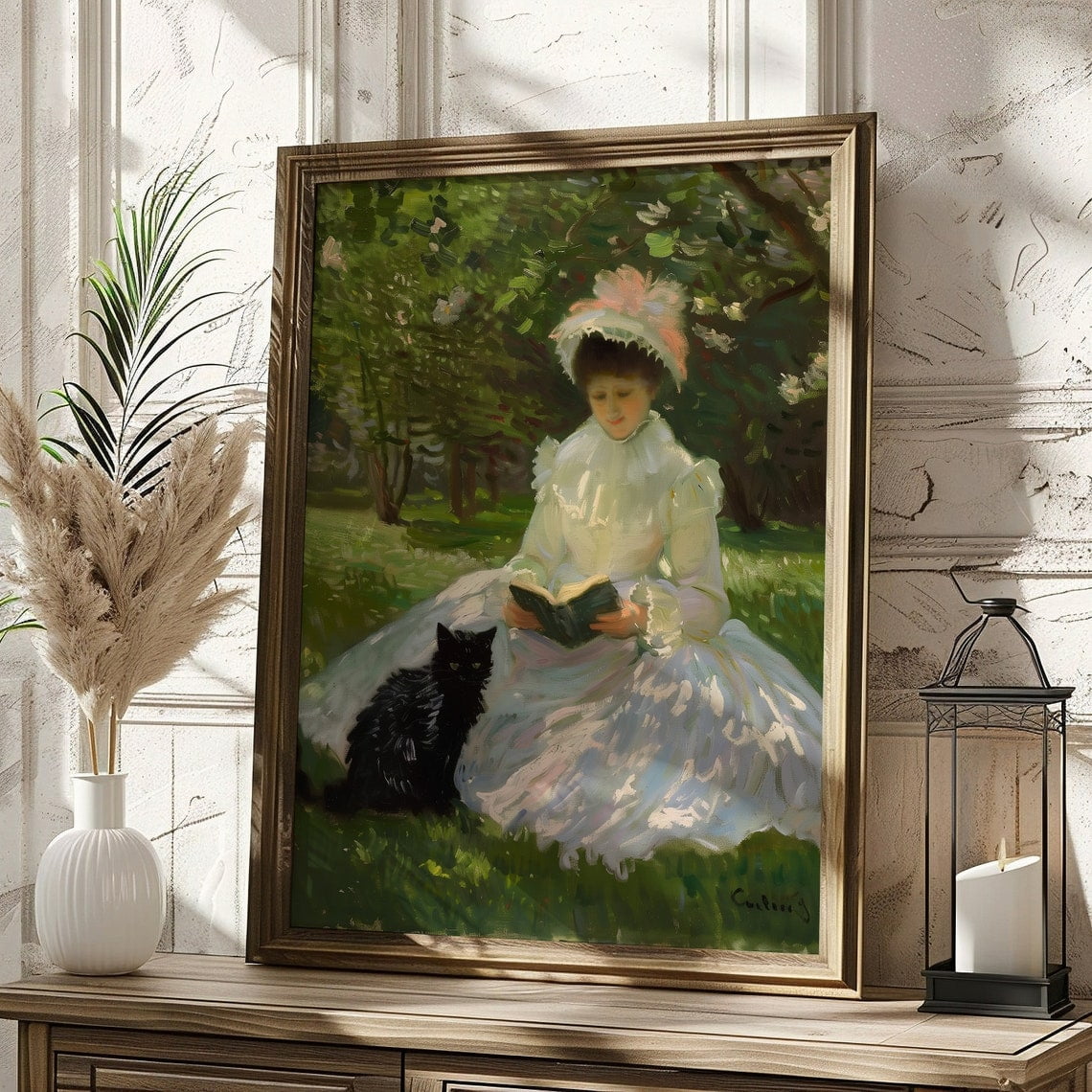 DOPAPRINT Claude Monet Print, Claude Monet Woman Under Tree Reading ...