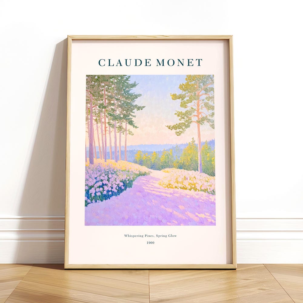 DOPAPRINT Claude Monet Wall Art, Serene Pine Forest Art Print, Woodland ...