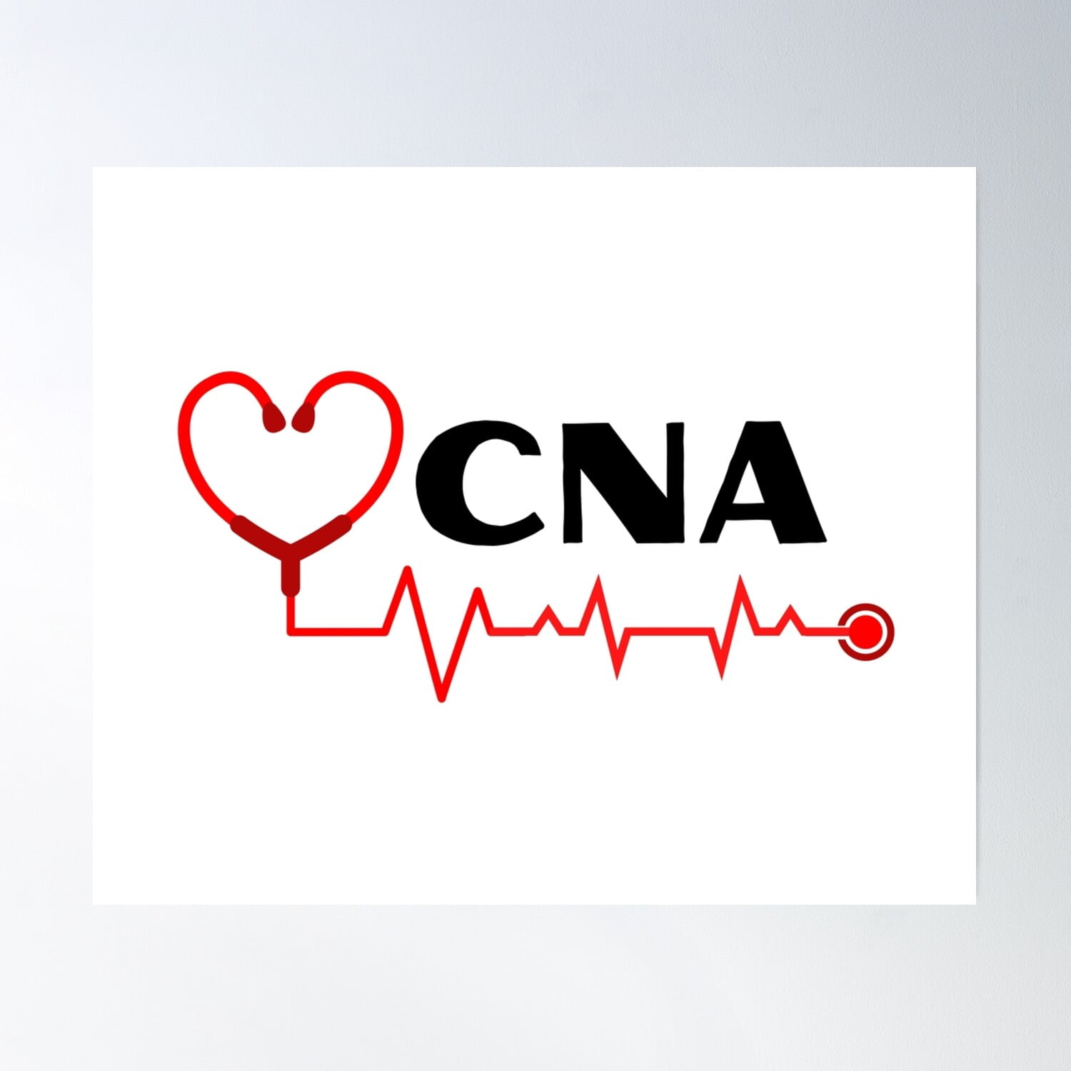 DOPAPRINT Cna Nurse Assistant With Stethoscope Heartbeat (Black Text ...