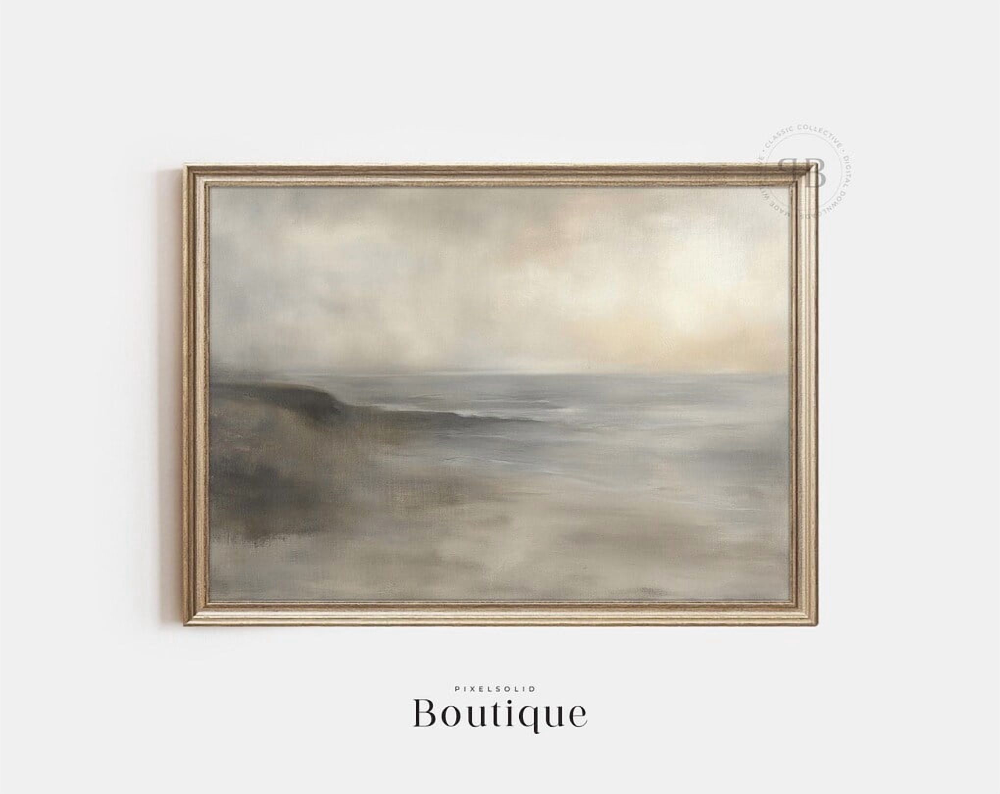 DOPAPRINT Coastal Beach Wall Art Minimalist Seascape Print Neutral ...