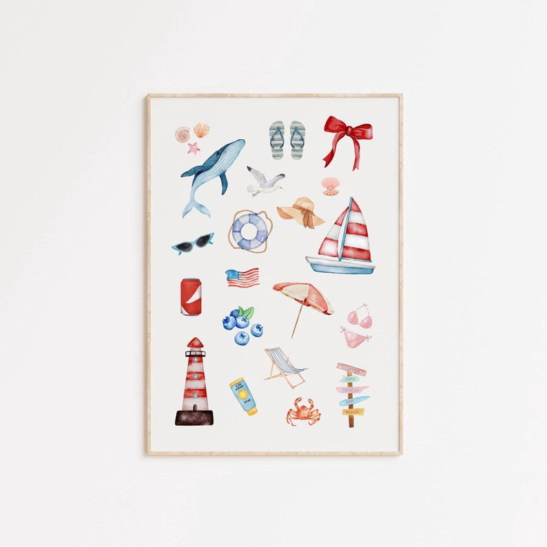 DOPAPRINT Coastal Granddaughter Prints With Coquette Room Decor ...