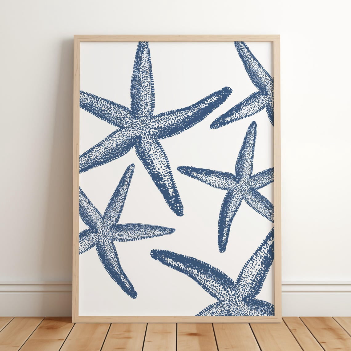 DOPAPRINT Coastal Wall Art, Starfish Print, Beachy Print, Blue Beach ...