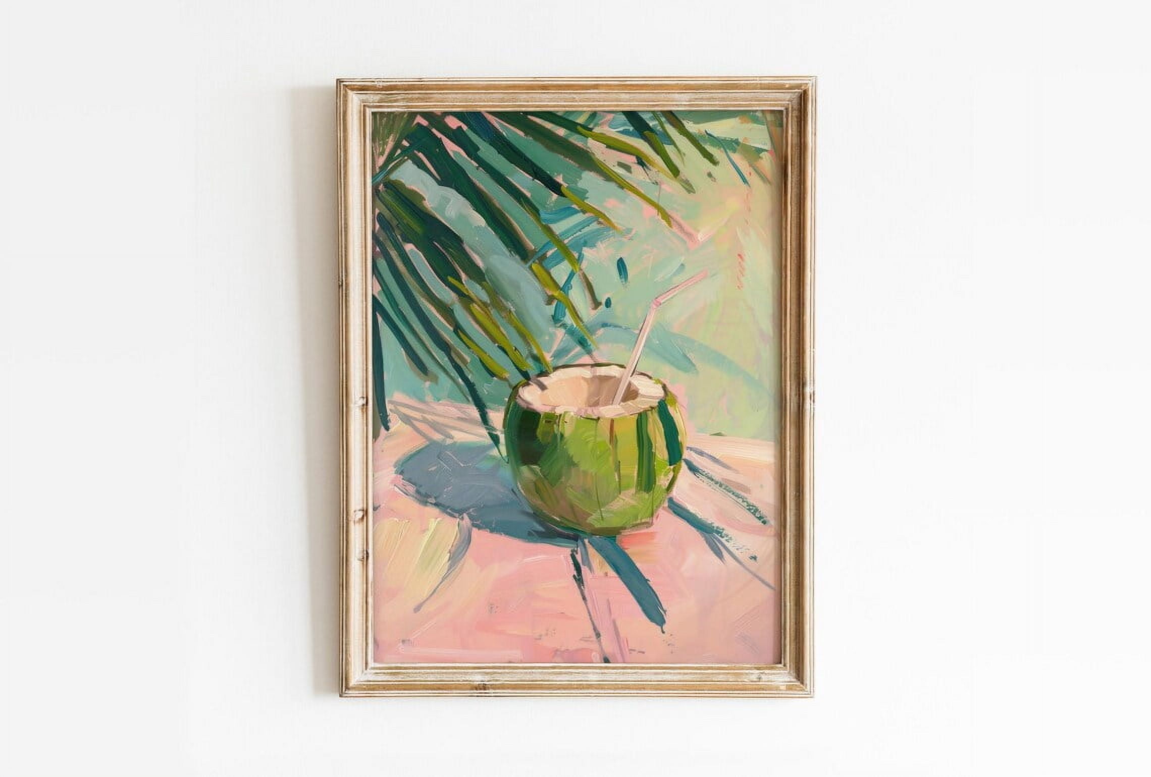 DOPAPRINT Coconut & Palm Tree Wall Art, Trendy Coconut Girl Poster ...