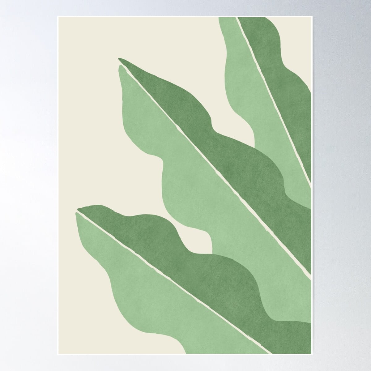 DOPAPRINT Color Block Leaf - Green Poster Wall Art, Modern Wall Decor ...