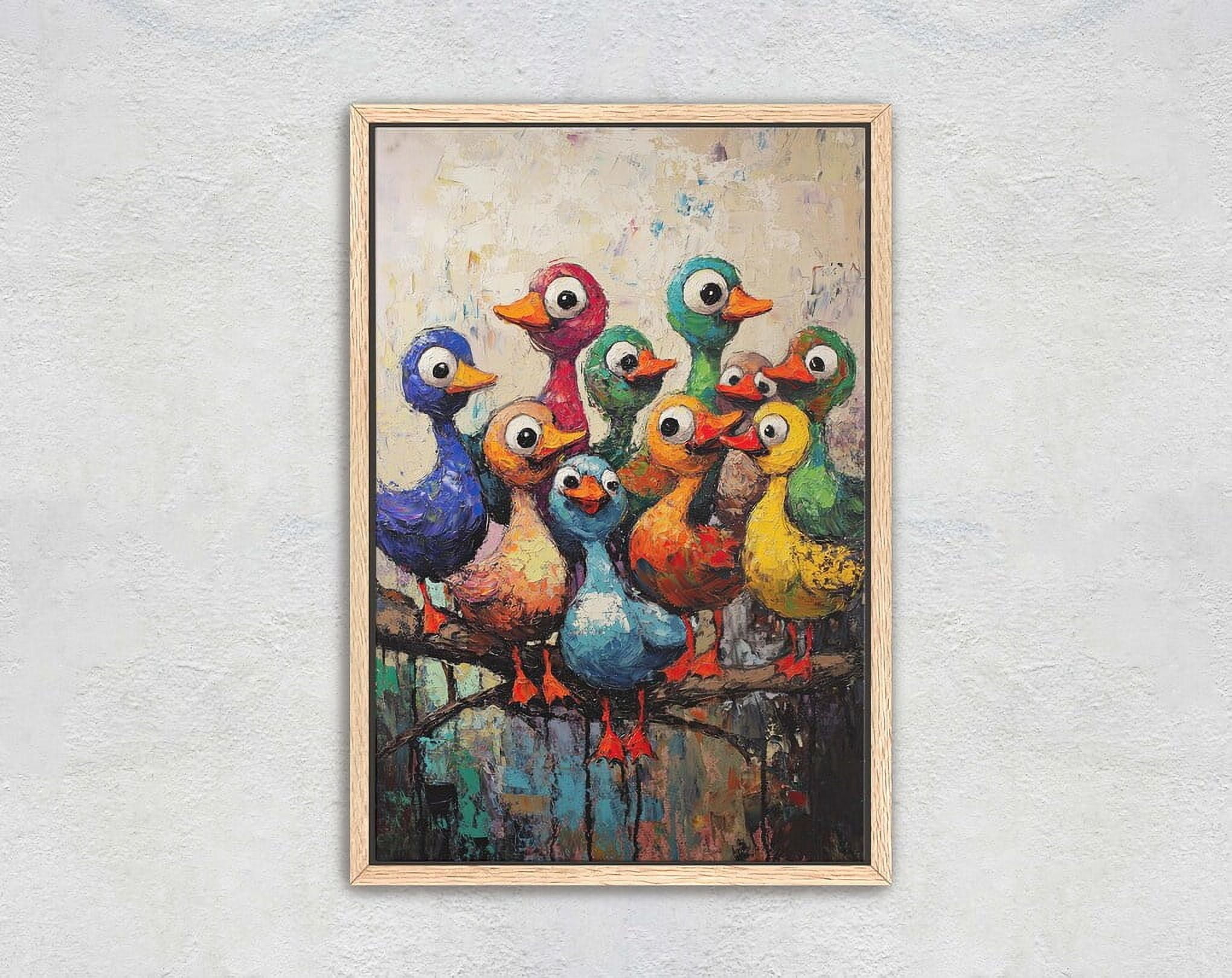 DOPAPRINT Colorful Ducks Print, Abstract Duck Print, Kids Room ...