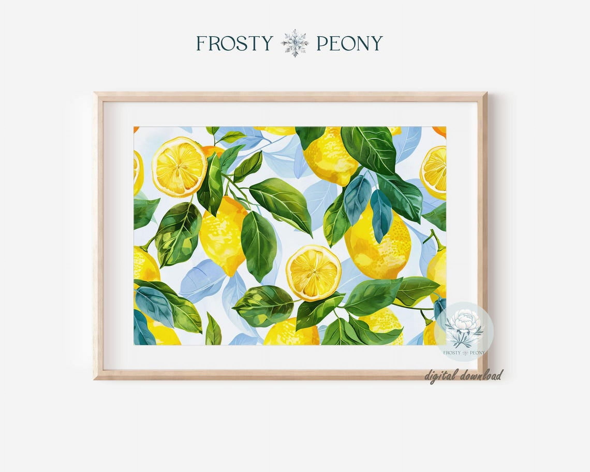 DOPAPRINT Colorful Summer Botanical Lemon Art Print, Citrus Botanical ...