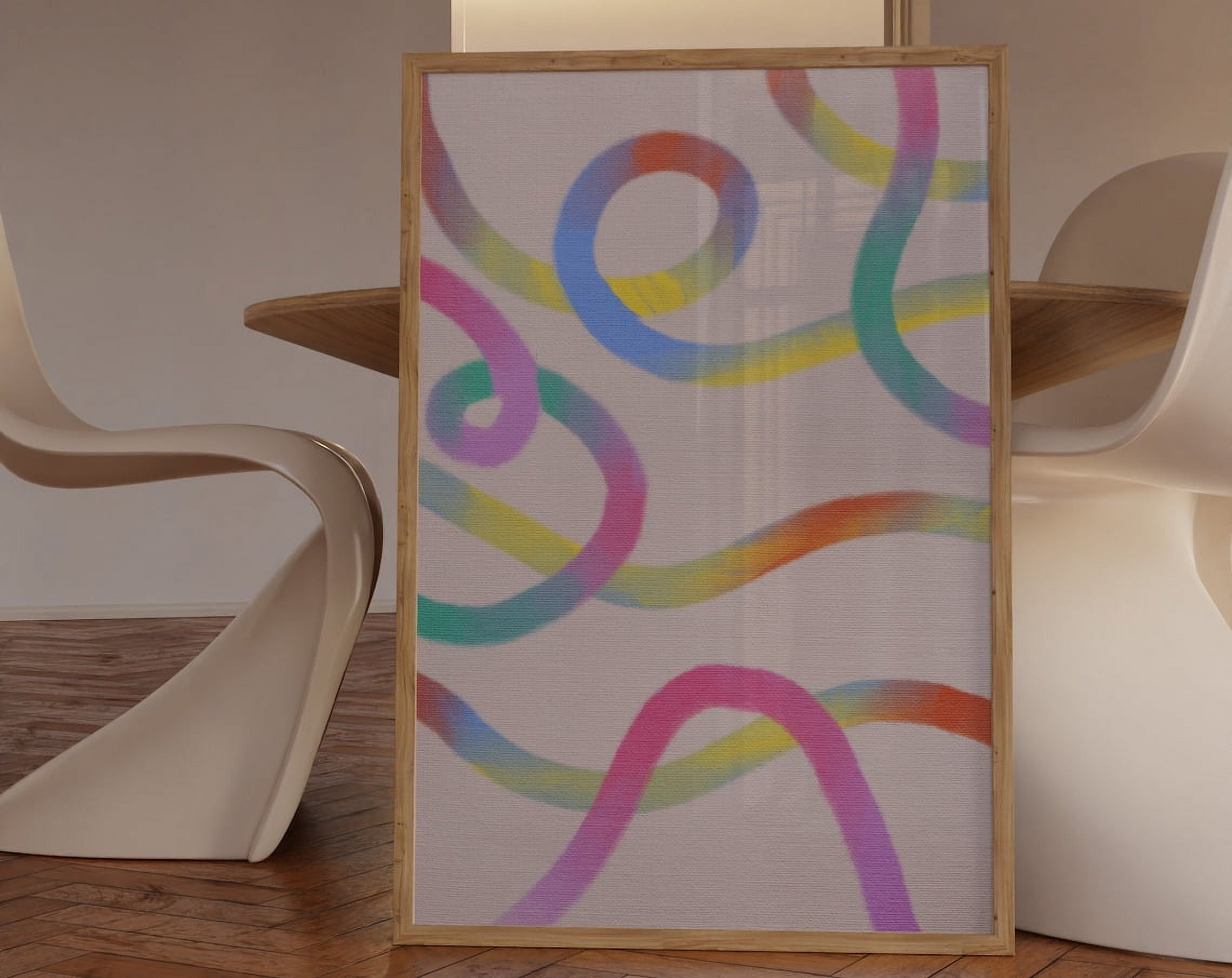 DOPAPRINT Colorful Swirl Geometric Wall Art, Colorful Swirl Squiggle ...