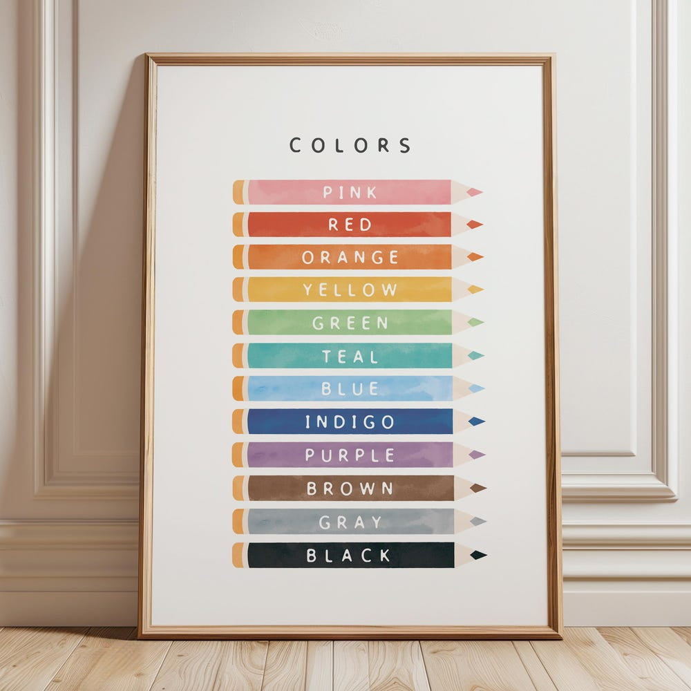 DOPAPRINT Colors Educational Poster, Montessori Materials, Rainbow ...