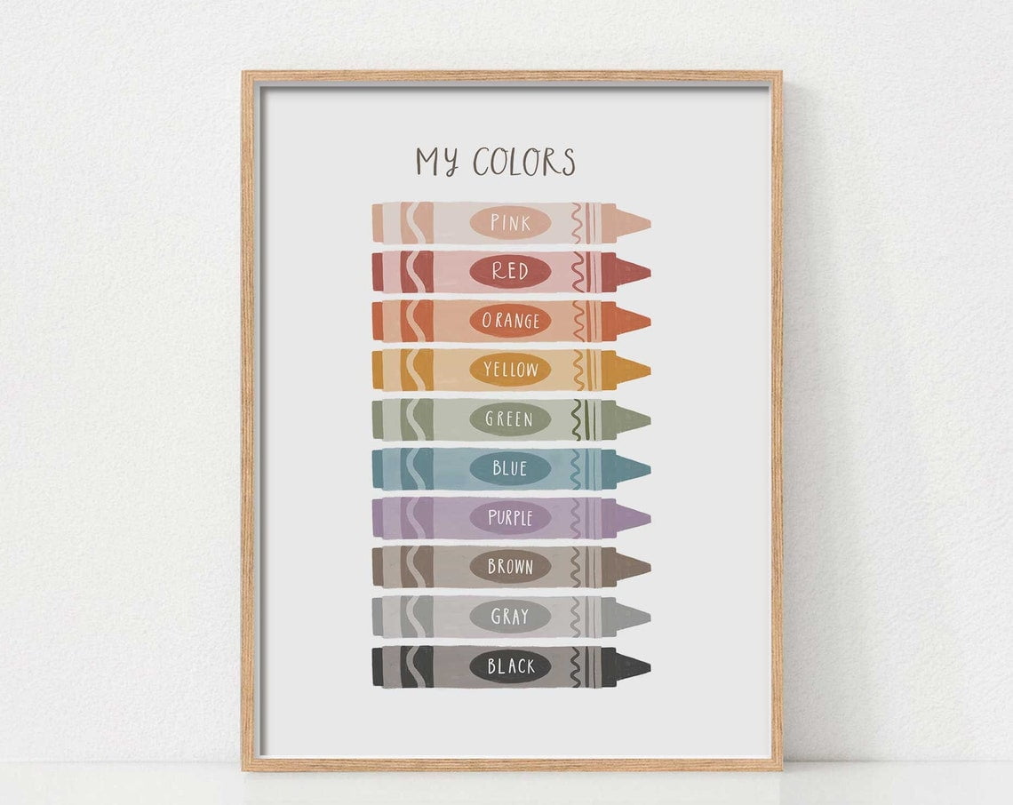 DOPAPRINT Colors Educational Print, Rainbow Nursery Decor, Homeschool ...