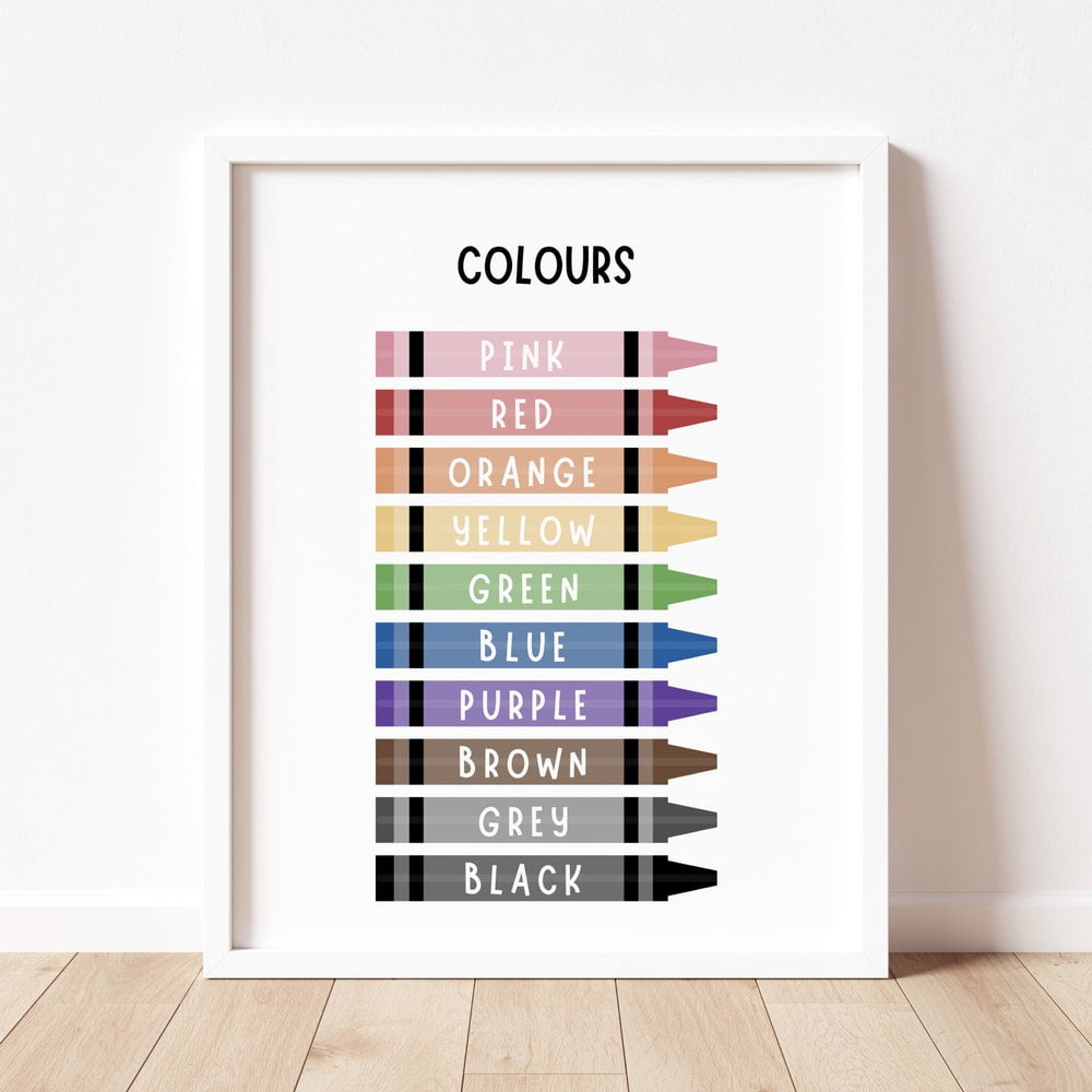 DOPAPRINT Colours Poster In Muted Tones, Educational Posters ...
