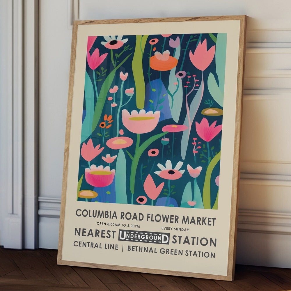DOPAPRINT Columbia Road Market, London Flower market poster, Retro ...