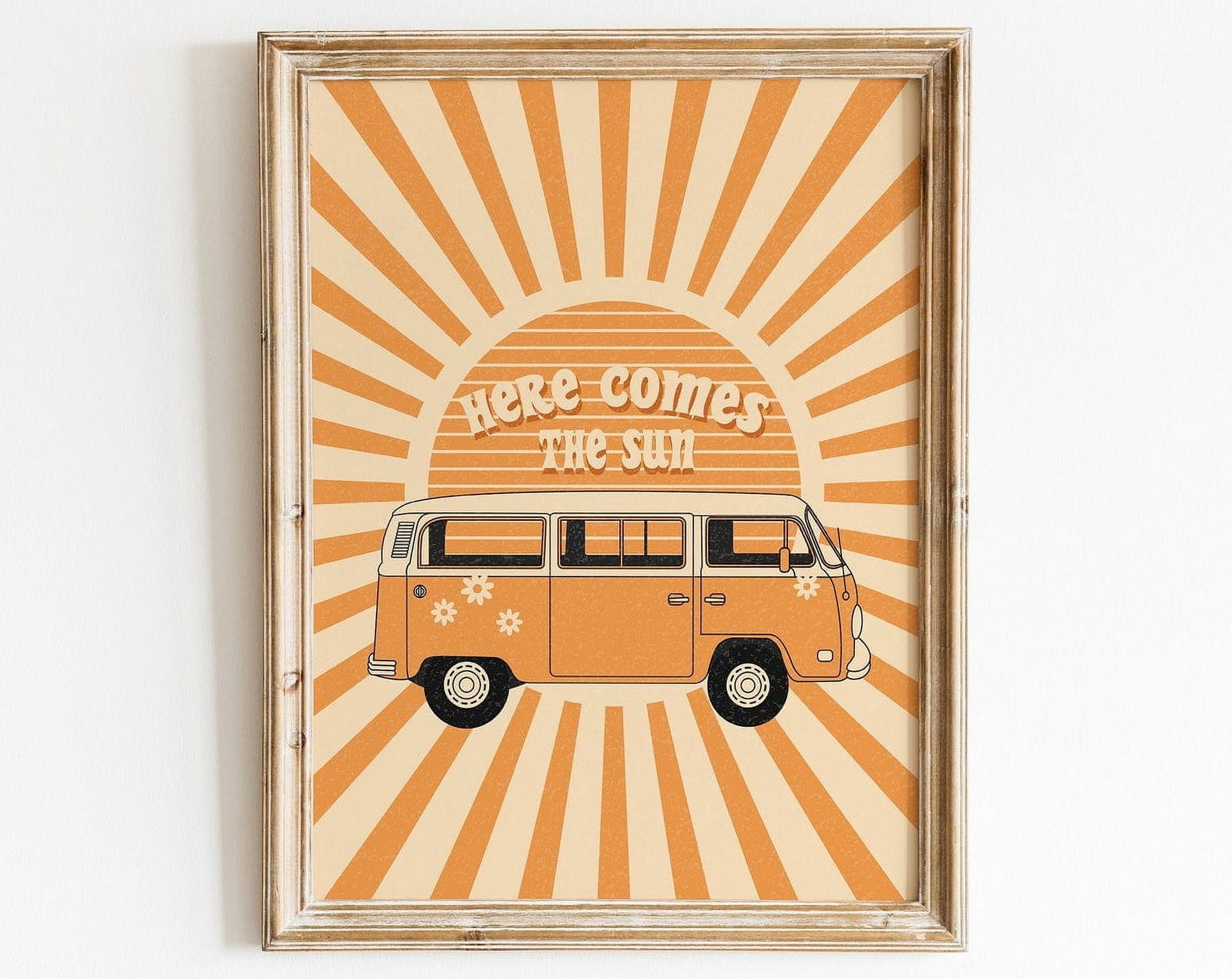 DOPAPRINT Here Comes The Sun Print, 70S Decor, Hippie 60S Decor ...