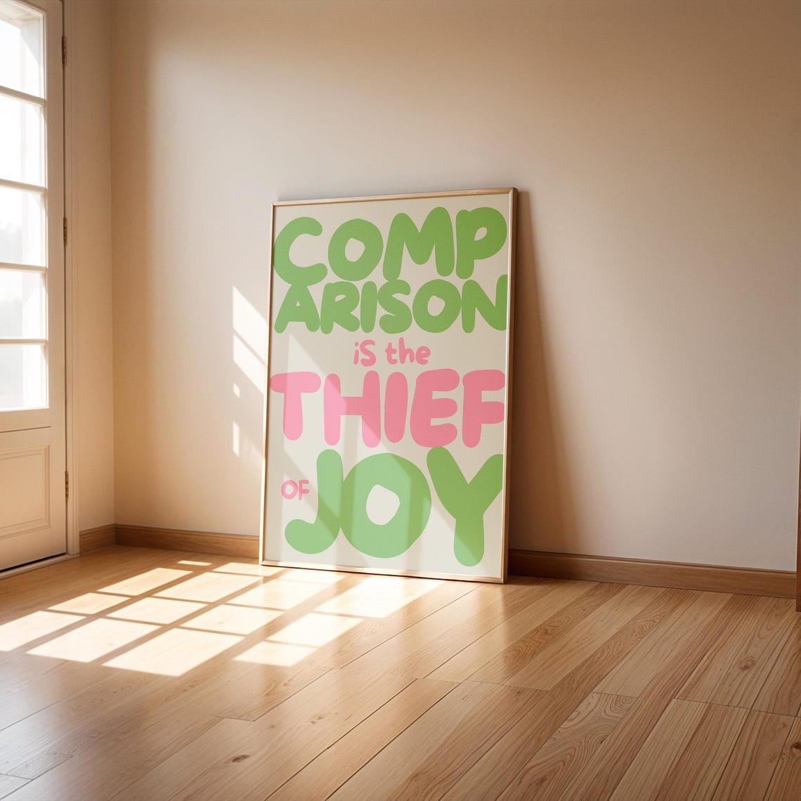 DOPAPRINT Comparison Is The Thief Of Joy Mantra Affirmation Quote Print Colourful Motivational ...