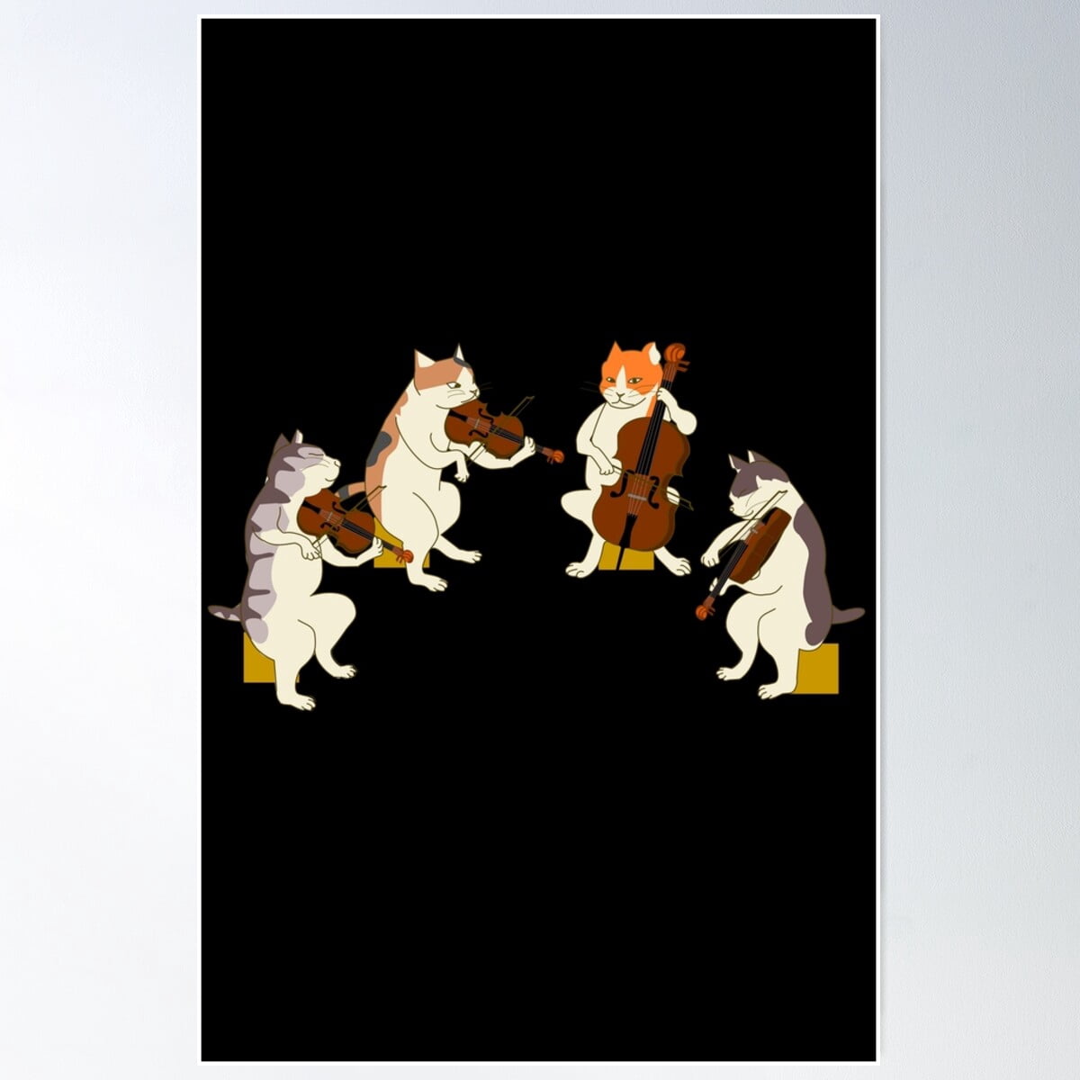 DOPAPRINT Cool Cat Quartet Poster Wall Art, Modern Wall Decor NO FRAMED ...