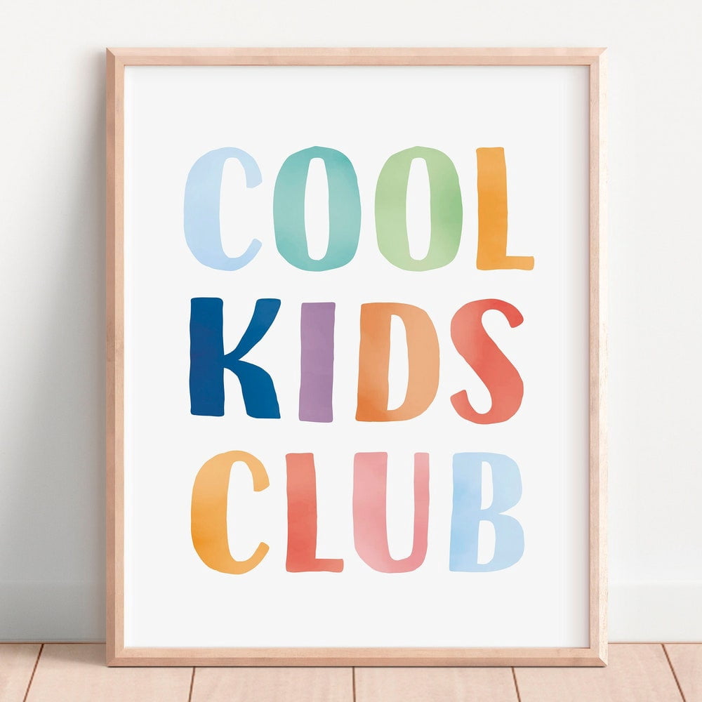DOPAPRINT Cool Kids Club Poster, Playroom Decor, Nursery Prints ...