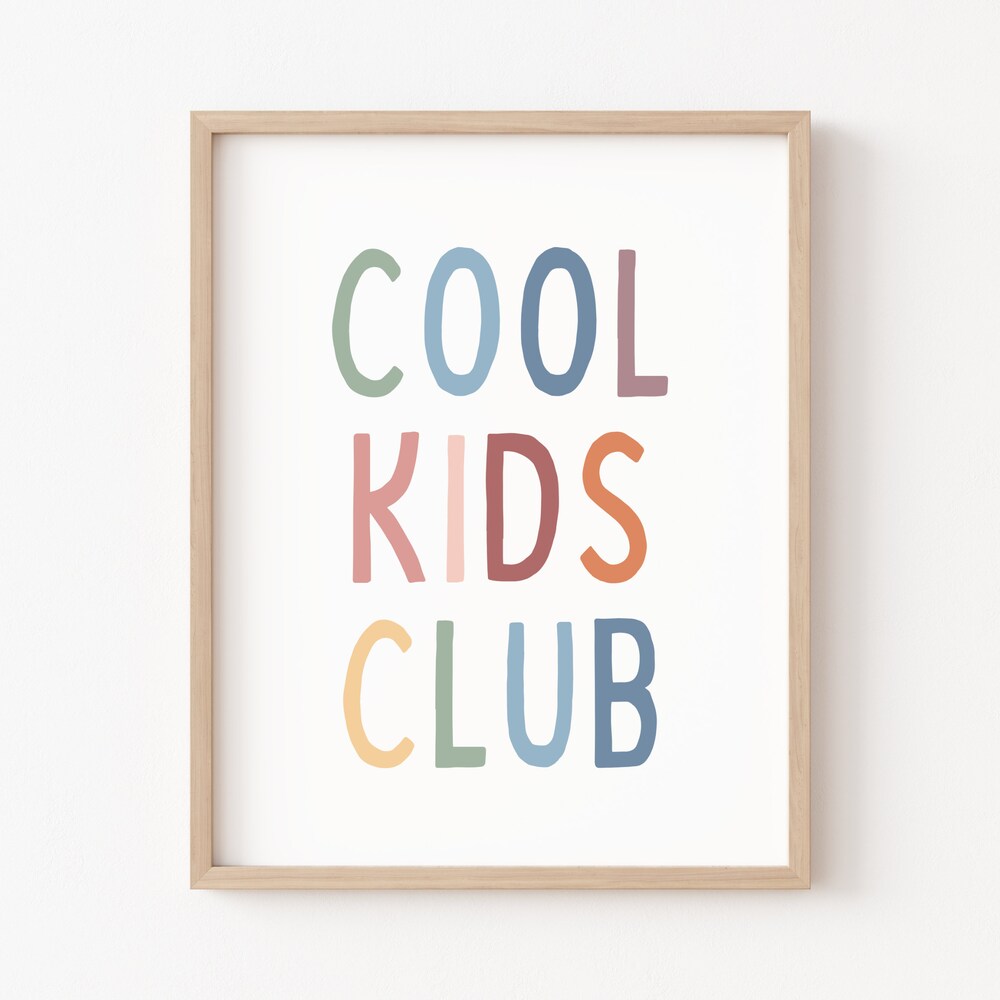DOPAPRINT Cool Kids Club Print, Boho Kids Room Decor, Kids Clubhouse ...