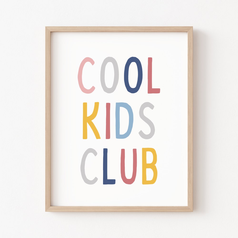DOPAPRINT Cool Kids Club Print, Scandi Kids Room Decor, Kids Clubhouse ...
