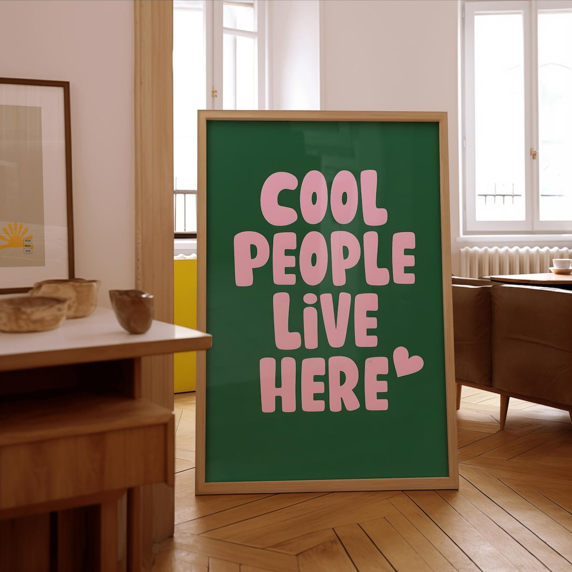 DOPAPRINT Cool People Live Here Poster Typography Wall Art Print Trendy ...