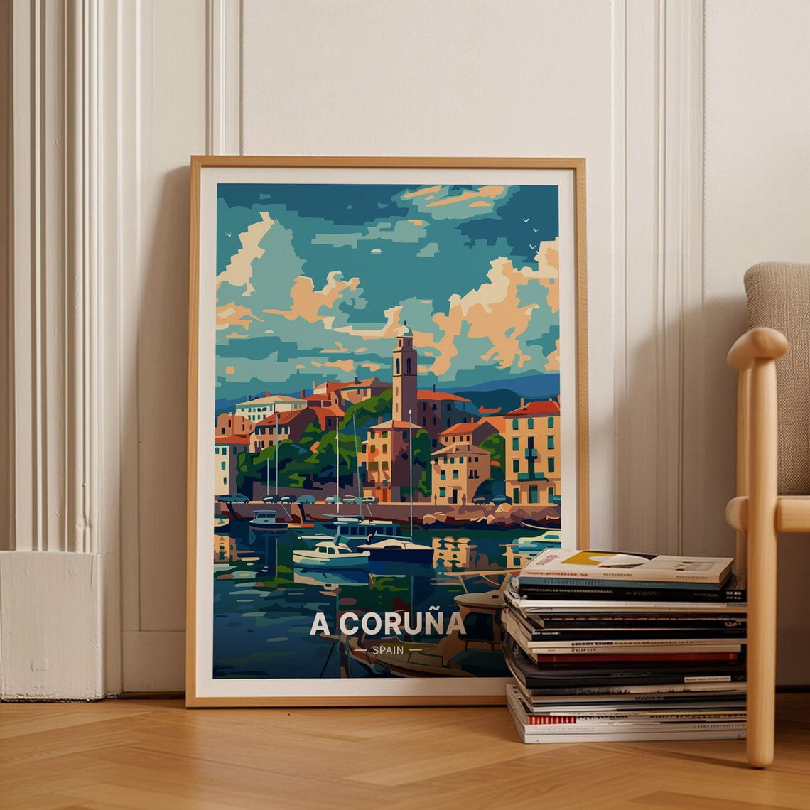 DOPAPRINT A CoruÃ£Â±A Spain Travel Poster, Vibrant Wall Art For Home ...